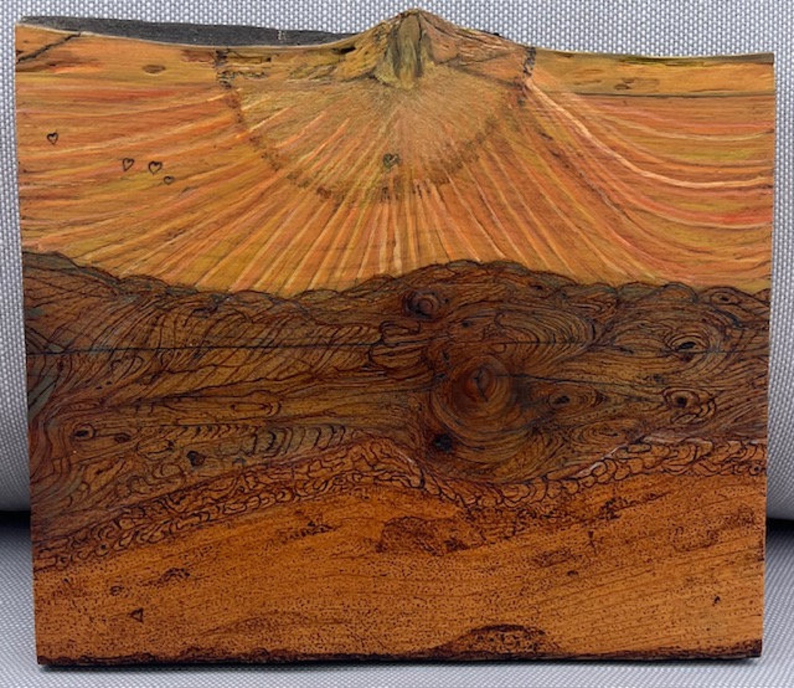 Unique Wood Burning Design on Top Quality Yew Wood - Seacape - Etsy