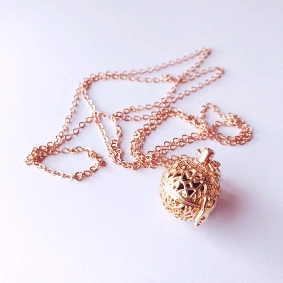 Diffuser Ball Locket Gold Long Necklace - Etsy