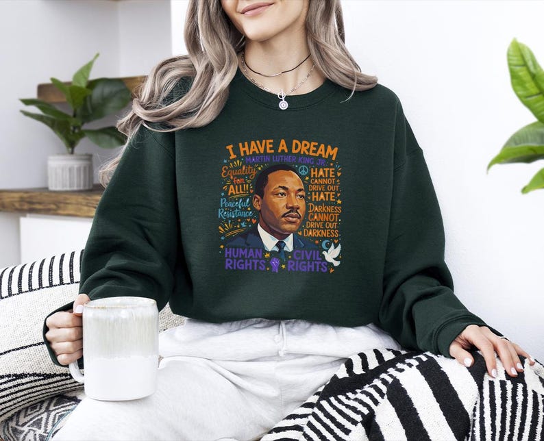 MLK Equality Quote Sweatshirt, Human Rights Justice Graphic Crewneck ...