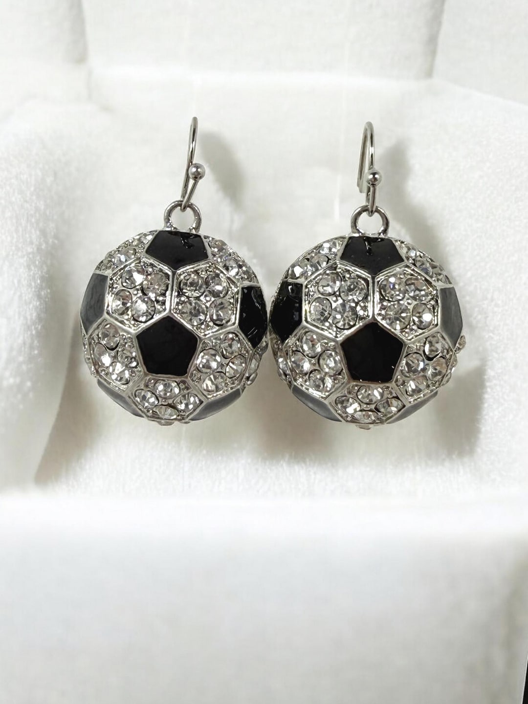 Crystal Soccer Ball Dangle Earrings, Sporty Jewelry - Etsy