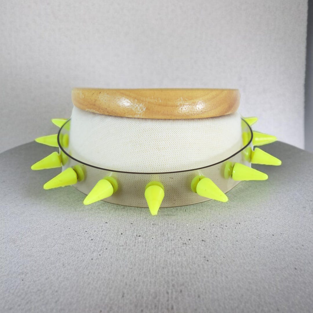 Neon Spiked Choker: Clear PVC Cyberpunk Rave Necklace, Yellow Spikes ...