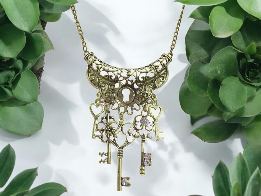 Steampunk Vintage Key to Your Heart Antique Keys Cog Charm Pirate Keys ...