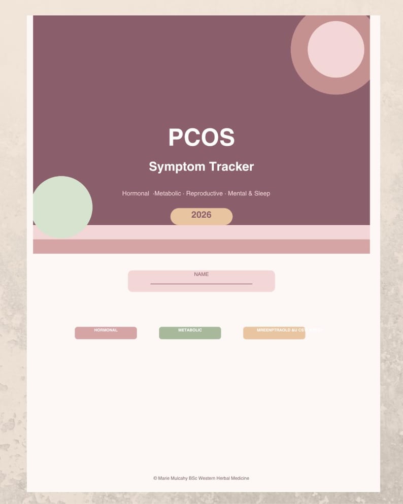 PCOS Symptom Tracker Printable Hormone Journal Period Mood Cycle ...