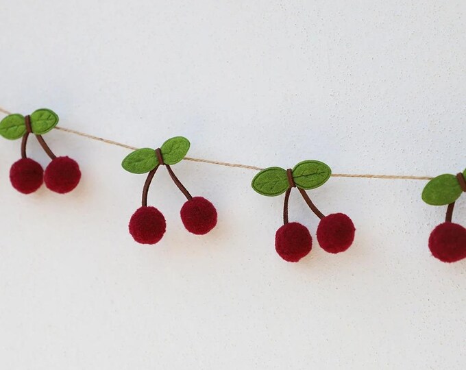 Cherry Felt Ball Garland pink - Etsy
