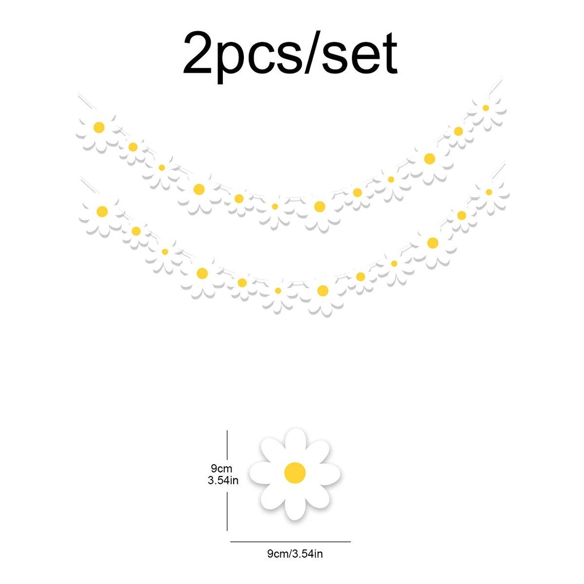 Daisy Banner Birthday Party, White Flower Garland, Daisy Flag Baby ...