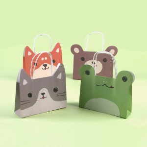 Cartoon Jungle Animals Candy Bags Cookie Gift Bags Portable Paper Gift ...