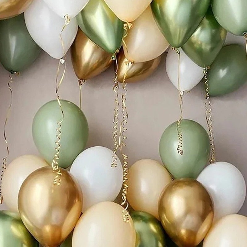 Green and Gold Balloons - Etsy