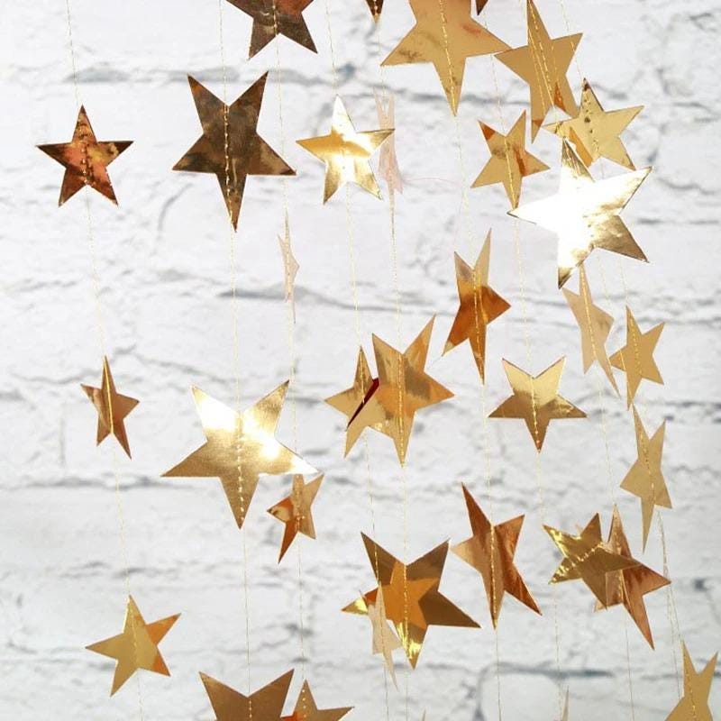 Gold Star Garland - Etsy