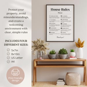 Airbnb Guest Rules Sign, Printable Host Rules Template, Vacation Rental ...