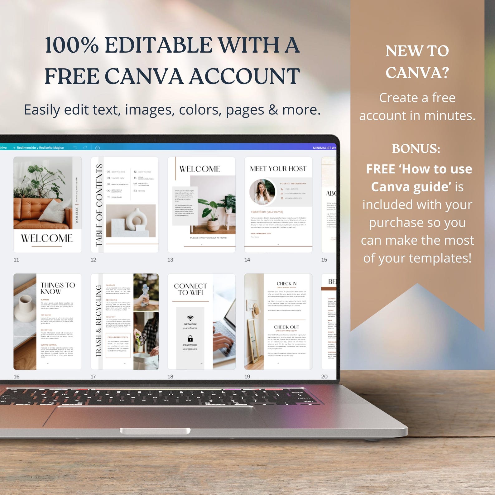 Airbnb Welcome Book Template Vacation Rental Modern Guest Book Airbnb ...