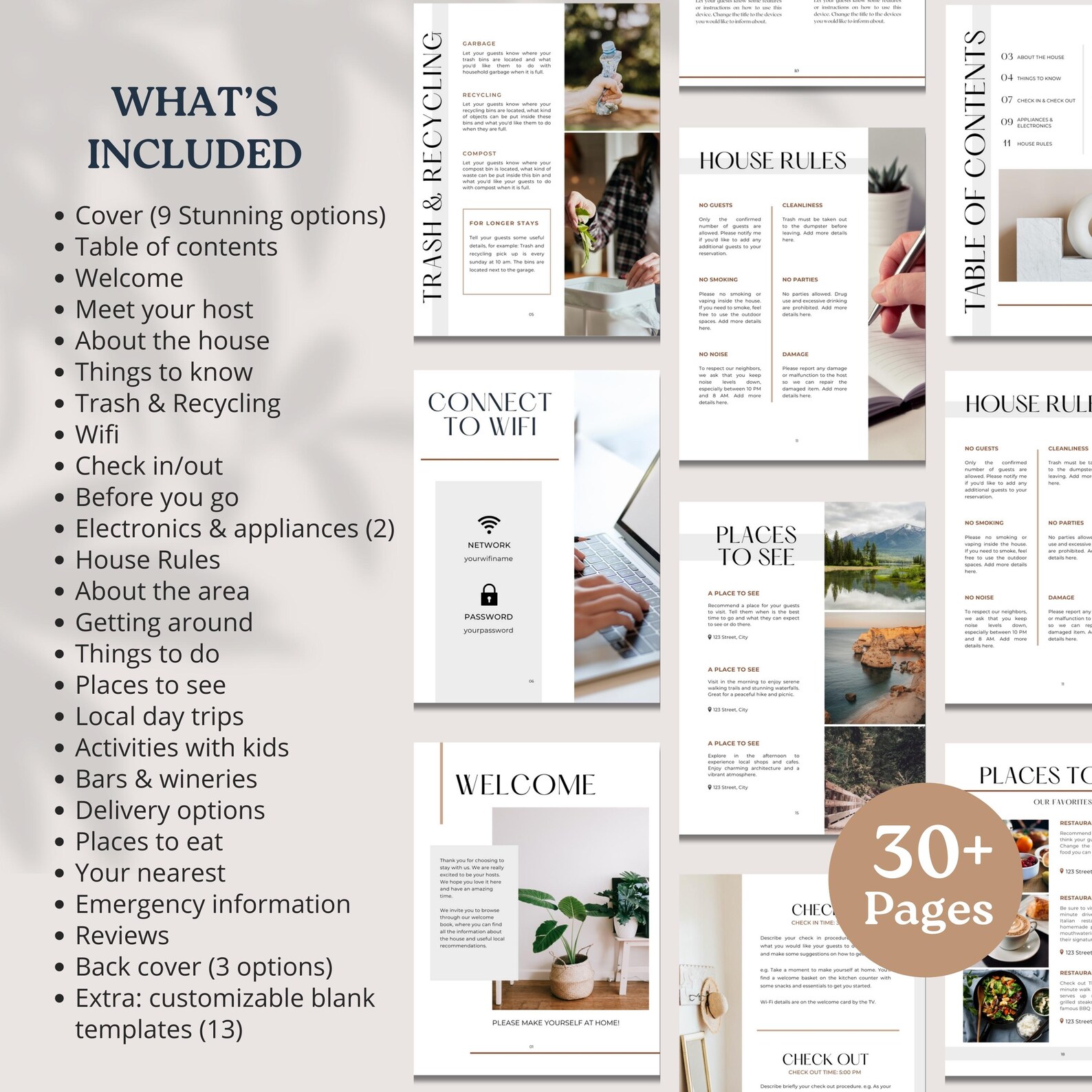 Airbnb Welcome Book Template Vacation Rental Modern Guest Book Airbnb ...