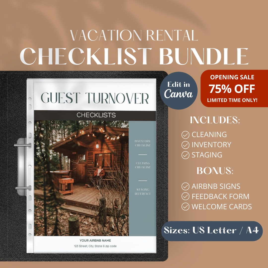 Editable Airbnb Cleaning Checklist Template, Airbnb Inventory Checklist ...