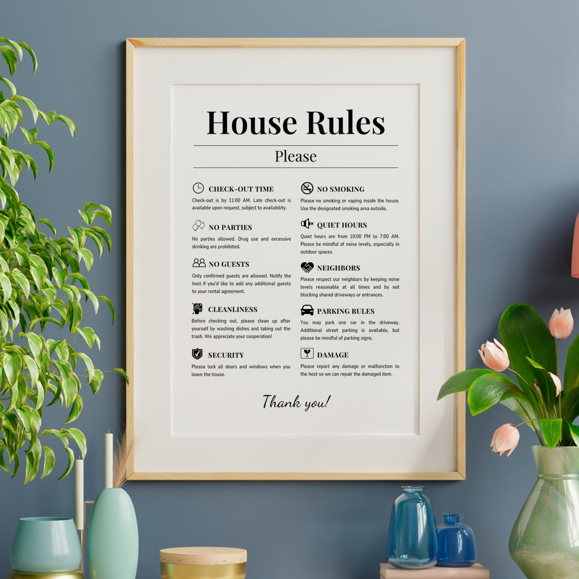 Airbnb Guest Rules Sign, Printable Host Rules Template, Vacation Rental ...