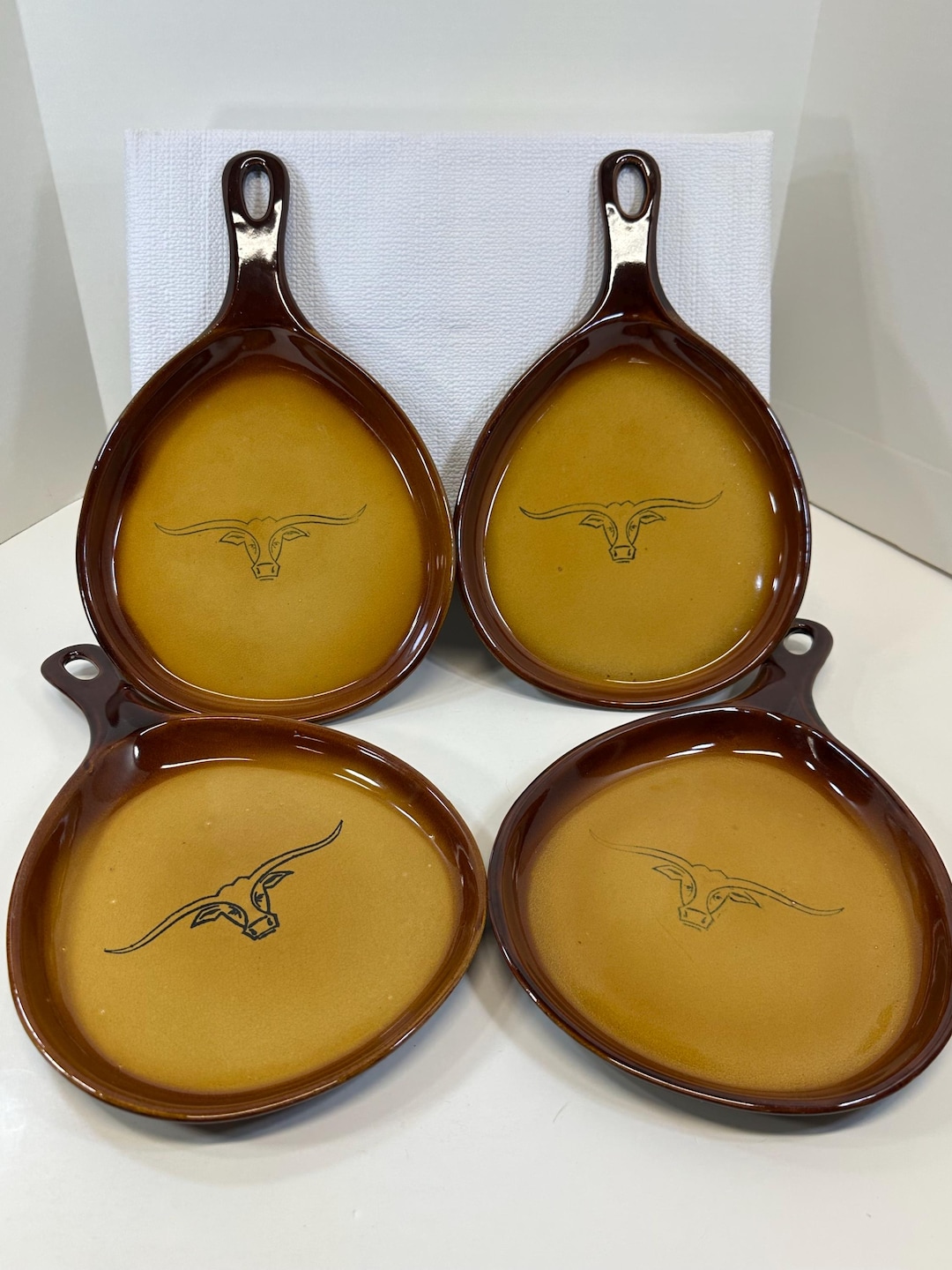 1959 LANE & Co. Van Nuys California Pottery Platter Features Longhorn ...