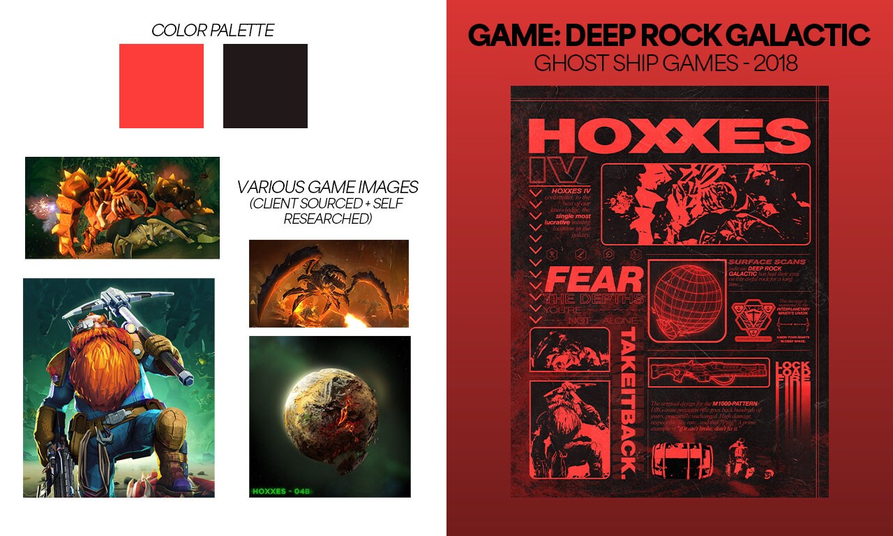 Deep Rock Galactic Poster, 8.5" X 11" Red and Black Wall Art - Etsy