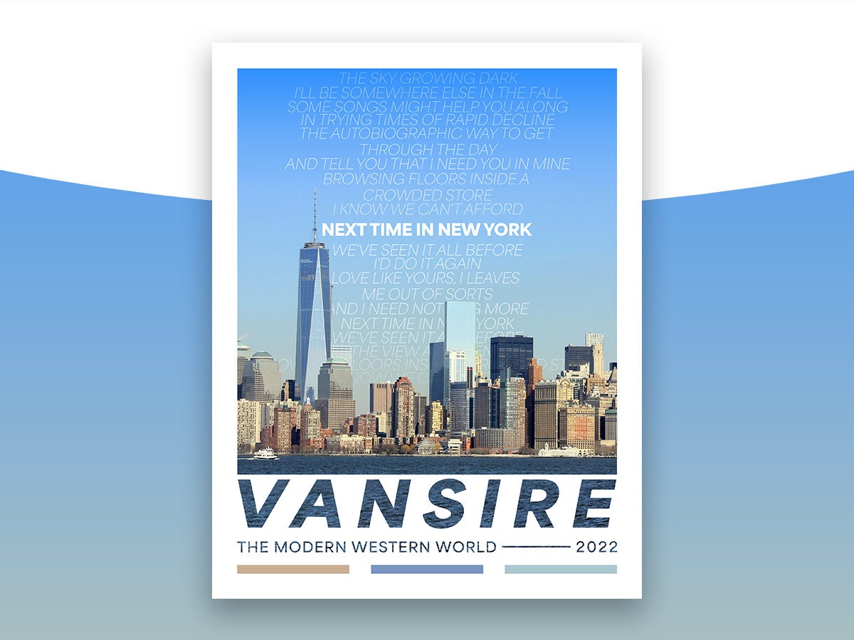 Vansire 'next Time in New York' Poster: Modern Western World Print - Etsy