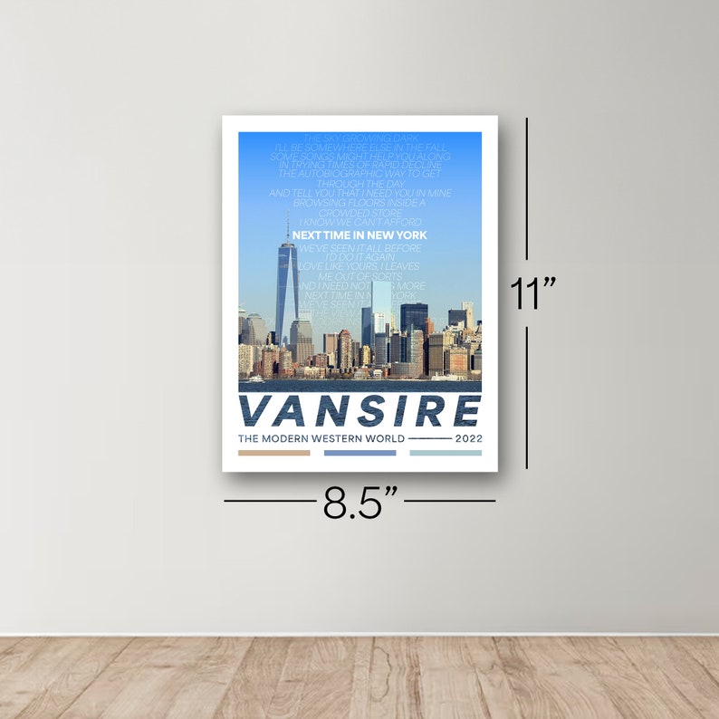 Vansire 'next Time in New York' Poster: Modern Western World Print - Etsy