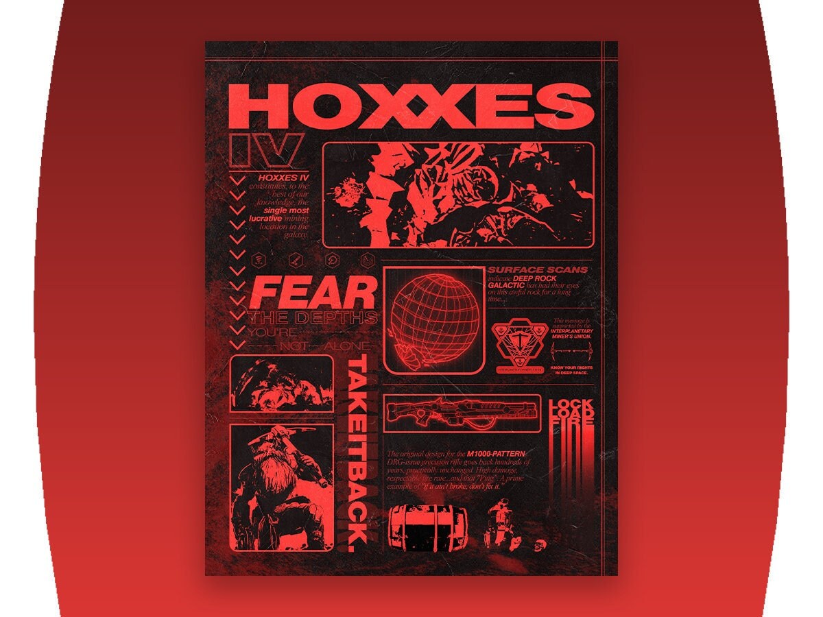 Deep Rock Galactic Poster, 8.5" X 11" Red and Black Wall Art - Etsy