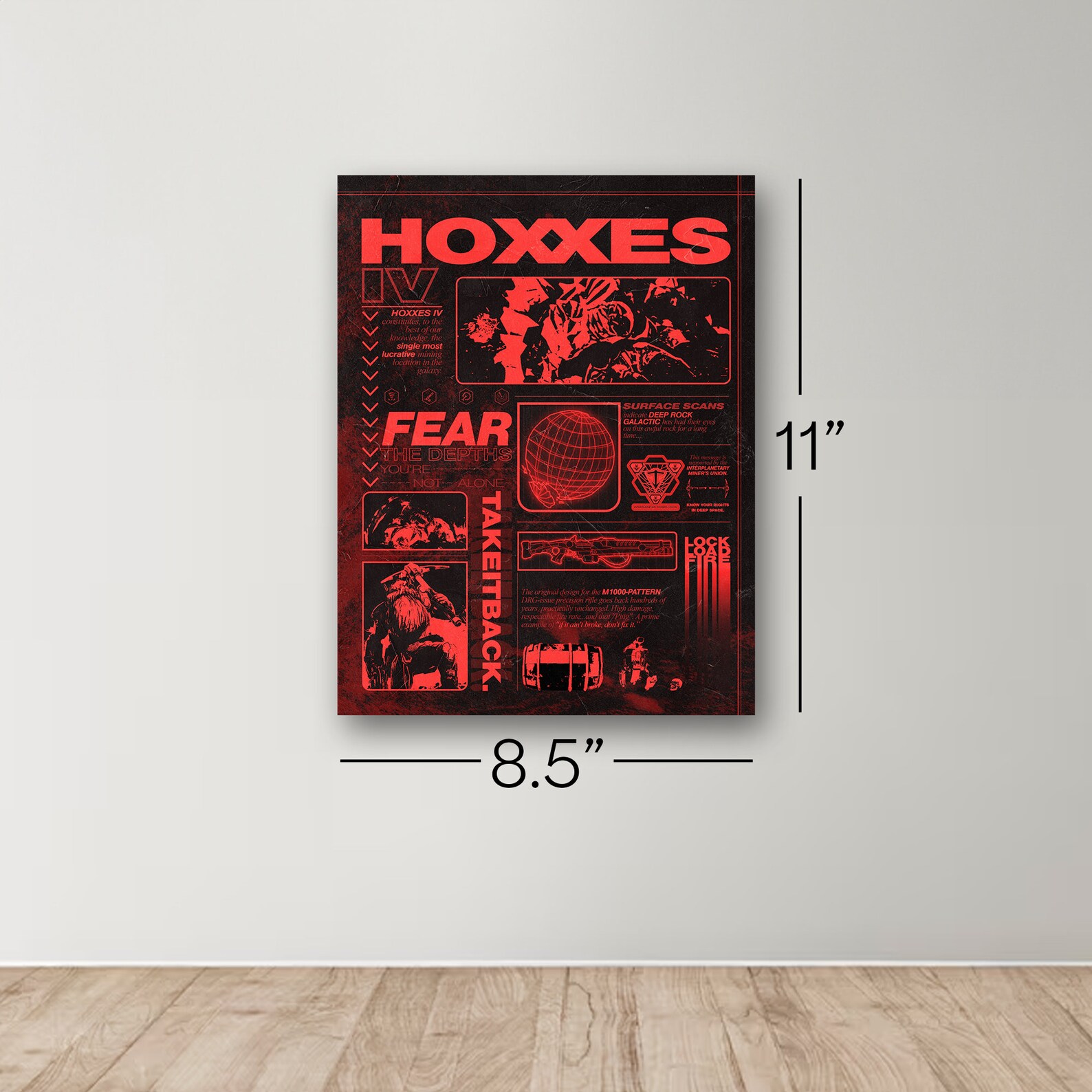 Deep Rock Galactic Poster, 8.5" X 11" Red and Black Wall Art - Etsy