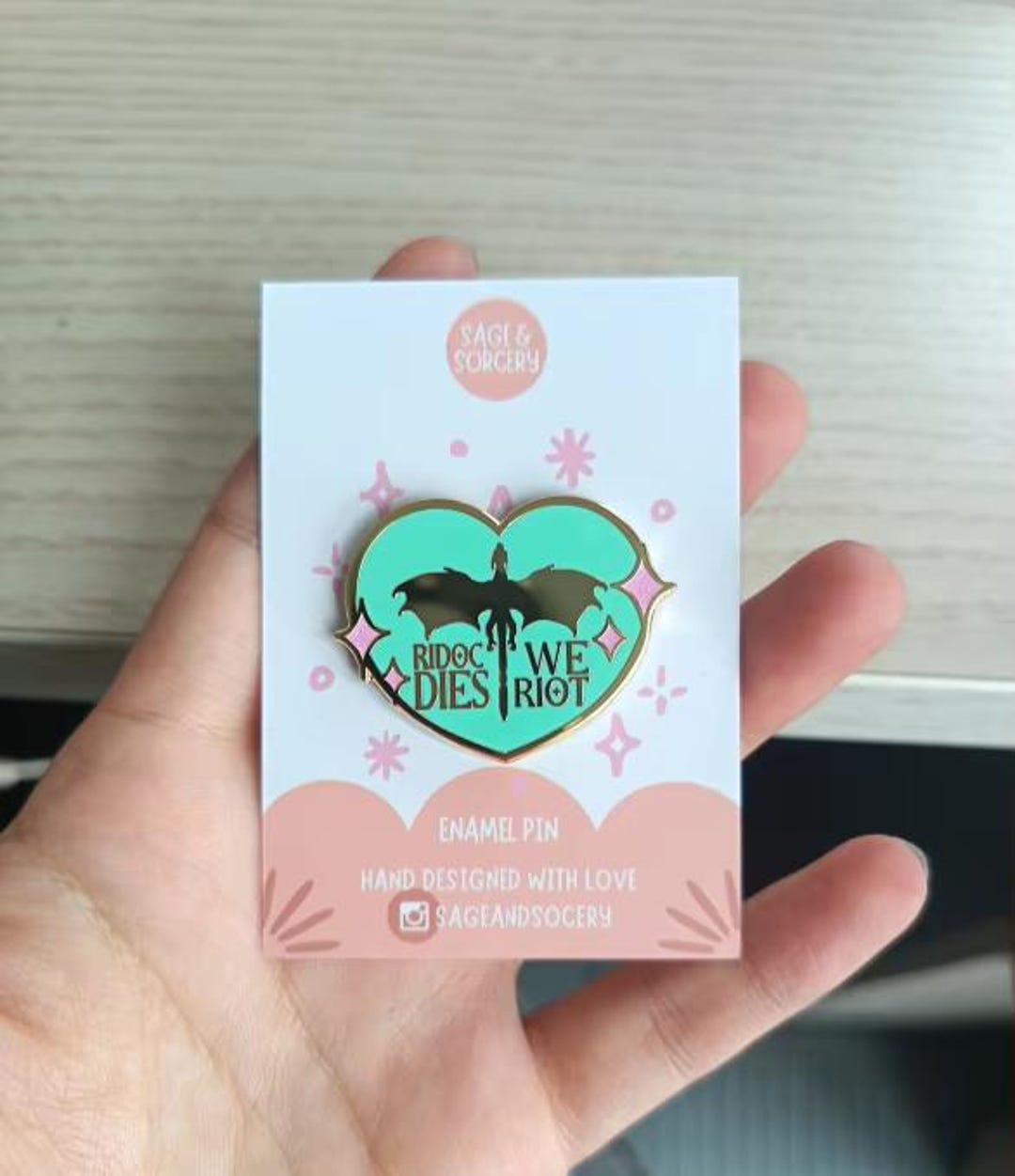 Handmade Fourth Wing Ridoc Enamel Pin - Etsy