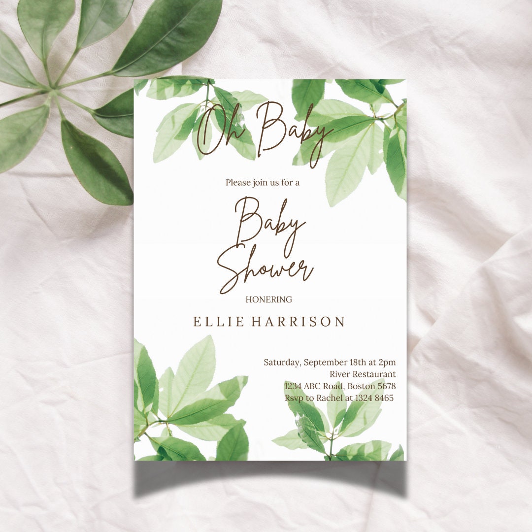 Oh Baby Digital Baby Shower Invitation - Etsy