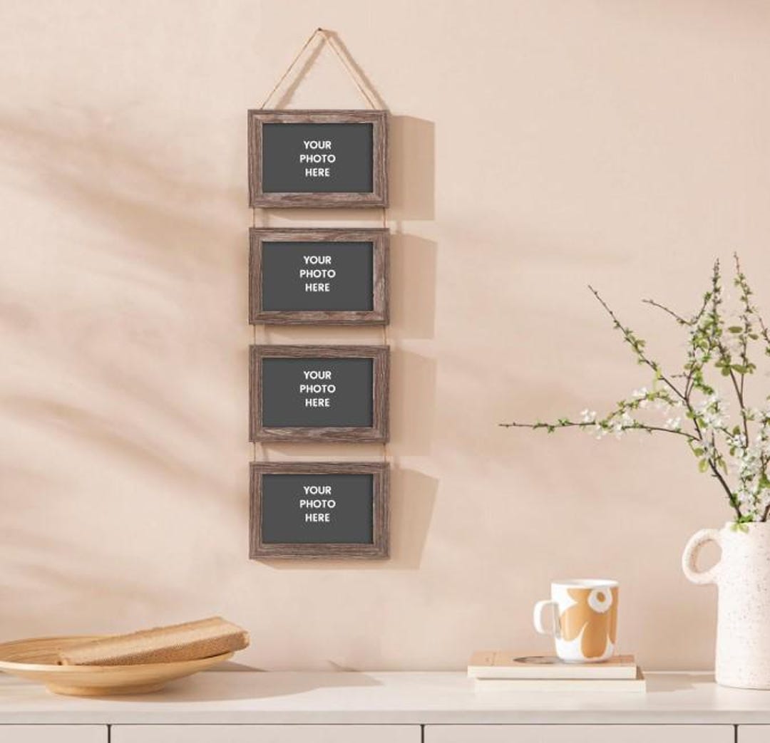 4-photo Custom Hanging Collage Frame Personalized Design Using Your ...