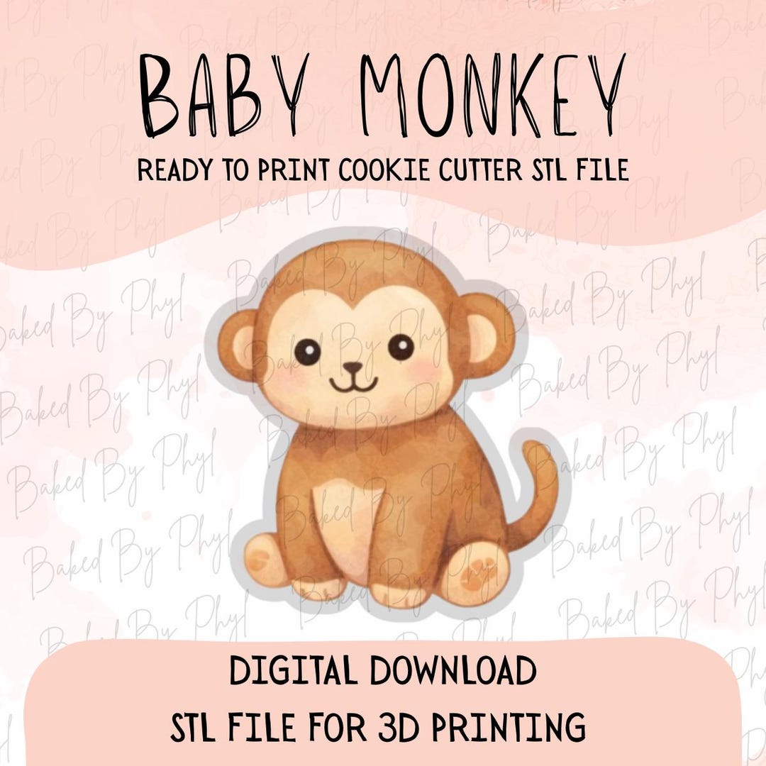 Baby Monkey Cookie Cutter STL File | 3D Printing (digital Download) - Etsy
