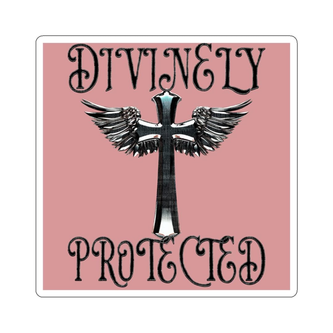 Divinely Protected Kiss-cut Stickers| Angel Wing Cross Sticker - Divine ...