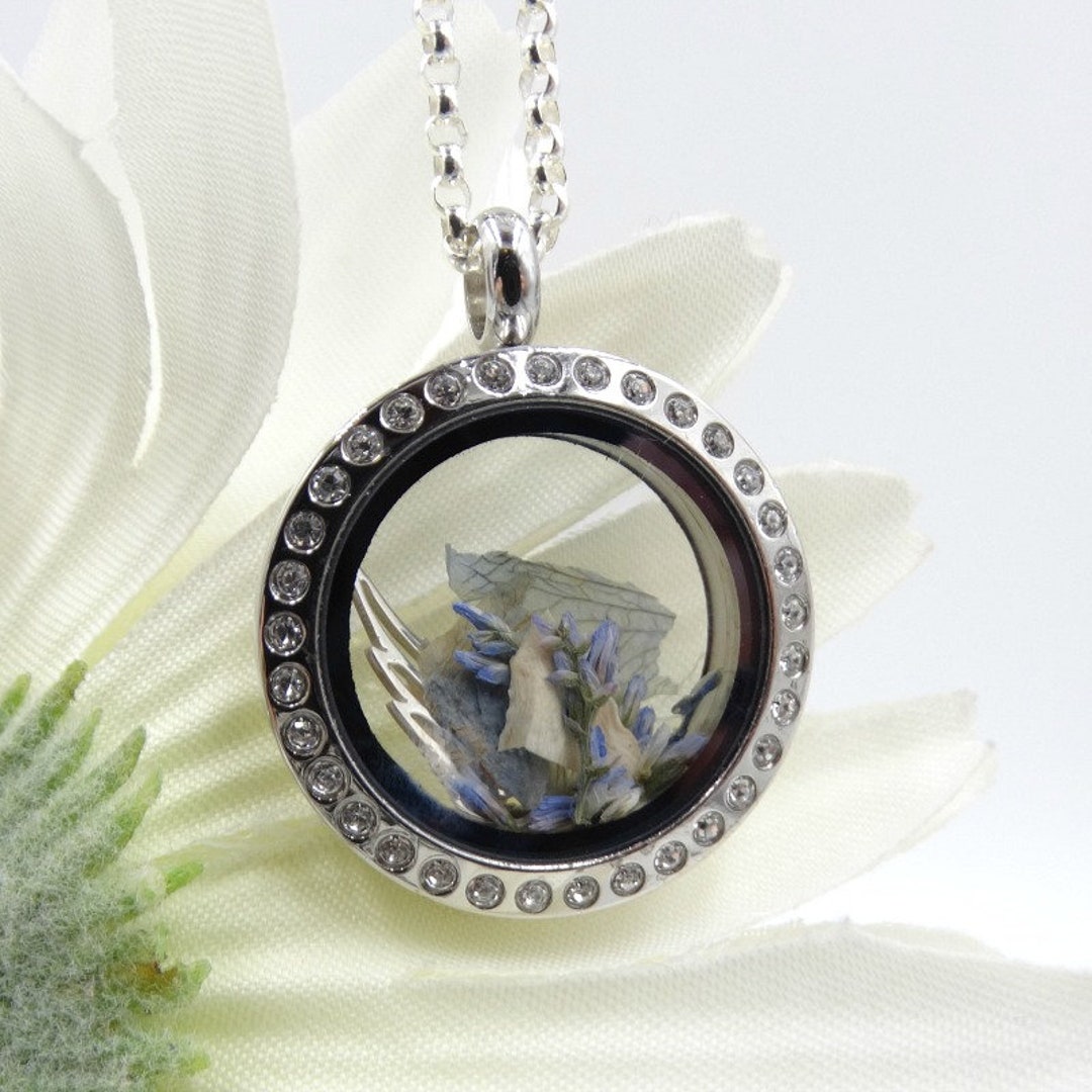 Cremation Memorial Necklace Locket for Ashes Urn Necklace Glass Locket ...