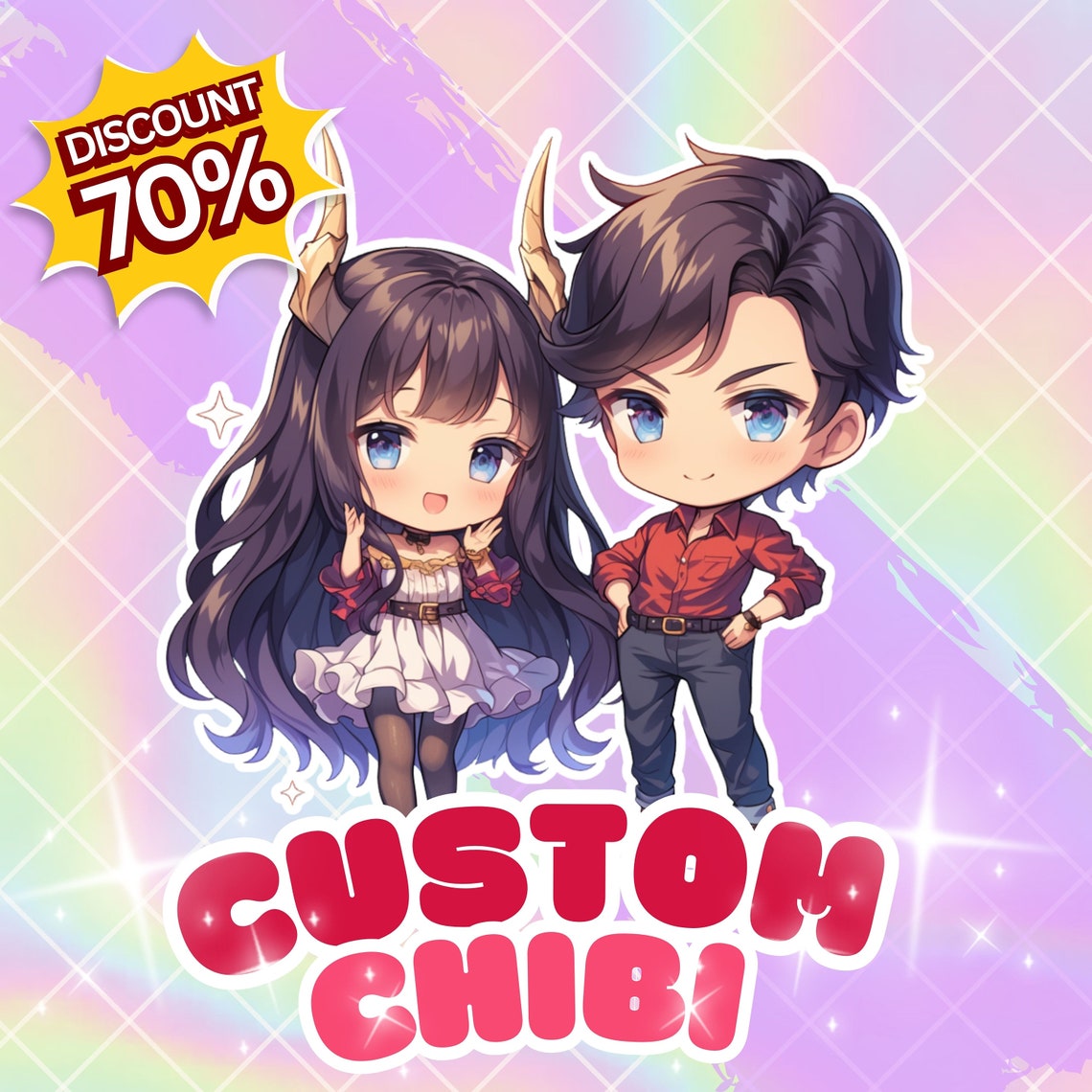 CUSTOM CHIBI ANIME Chibi Character, Custom Chibi Commission, Original ...