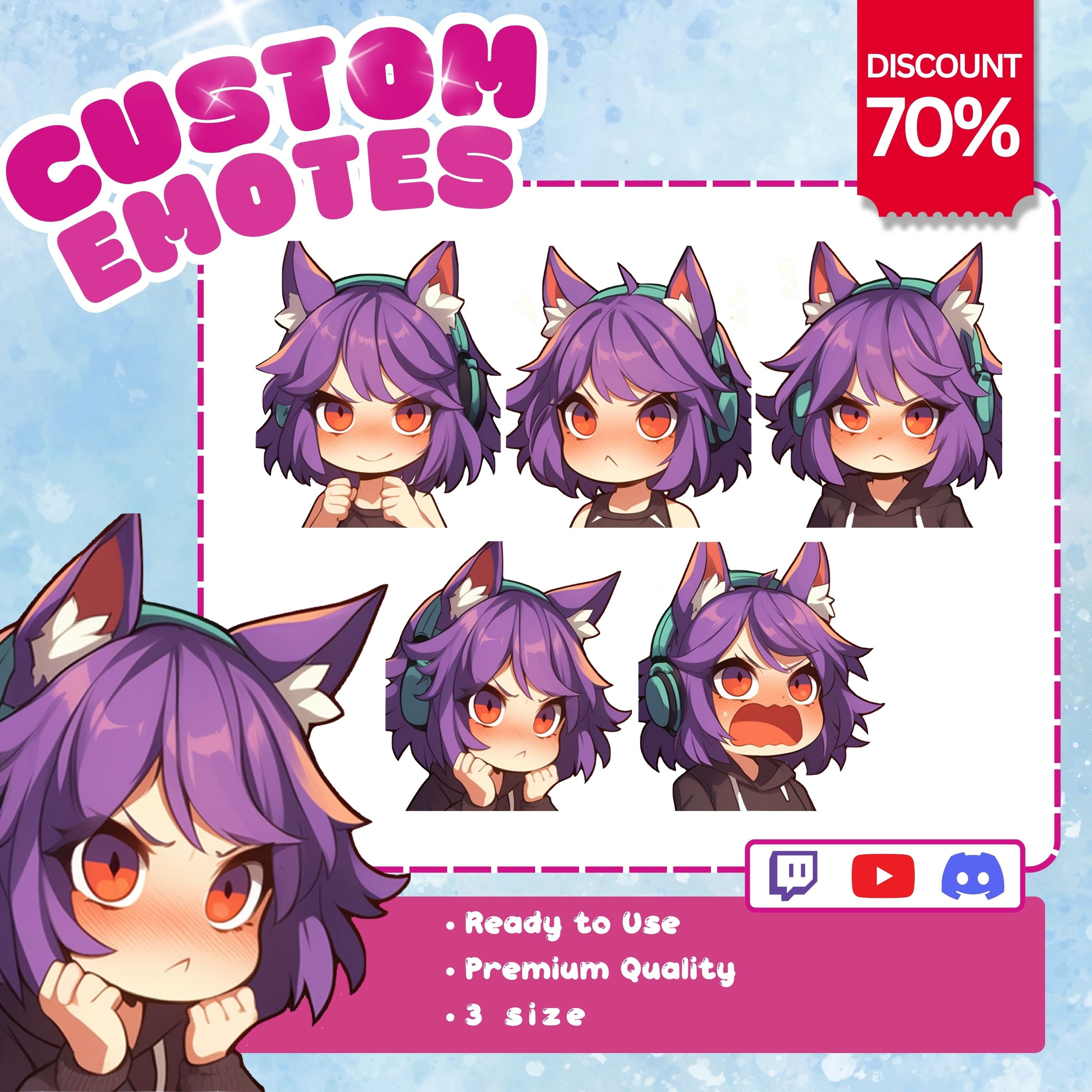 Custom Twitch Emotes, Vtuber Emotes, Animated Emotes, Kick Emotes, Sub ...