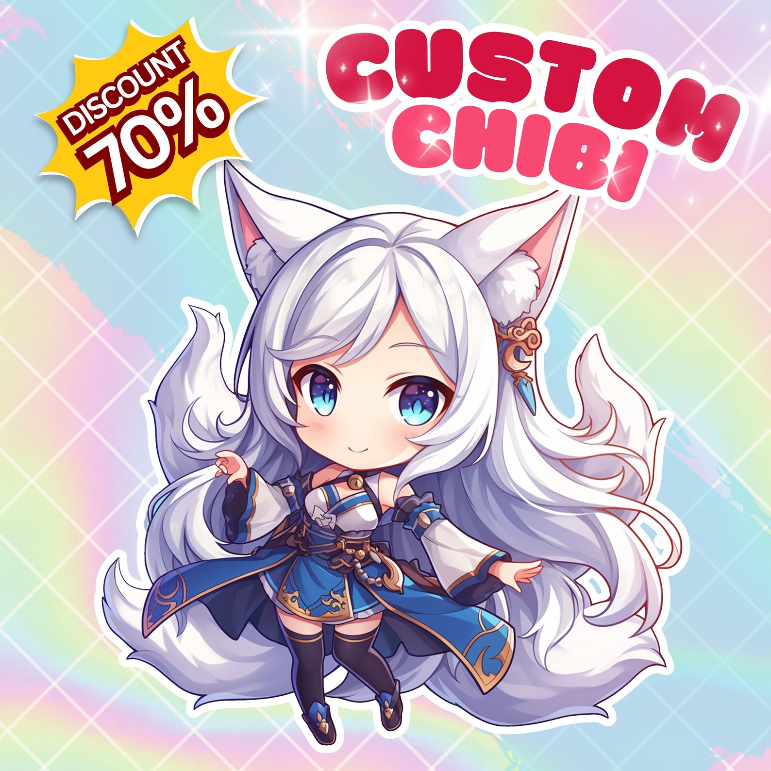 CUSTOM CHIBI ANIME Chibi Character, Custom Chibi Commission, Original ...