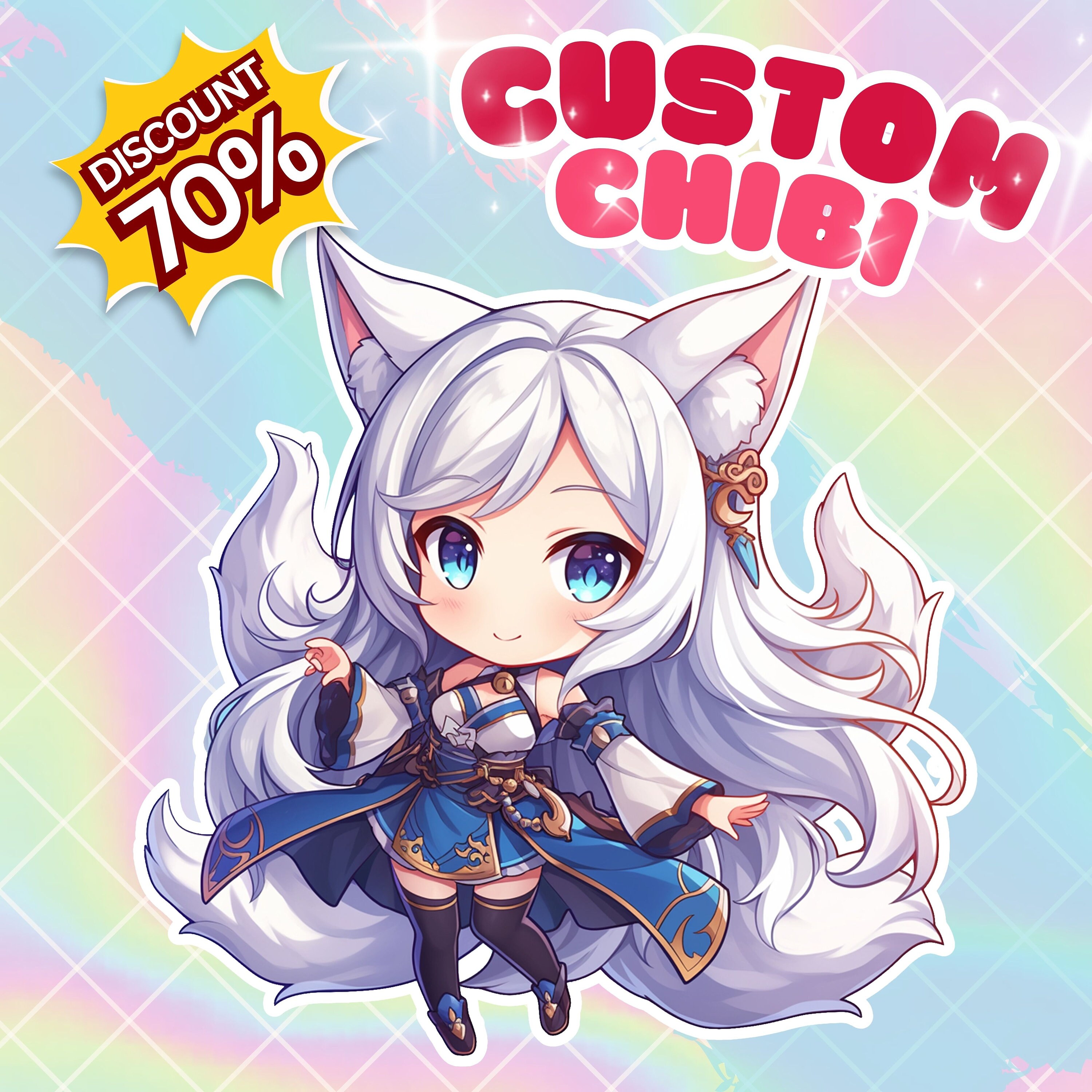 CUSTOM CHIBI ANIME Chibi Character, Custom Chibi Commission, Original ...