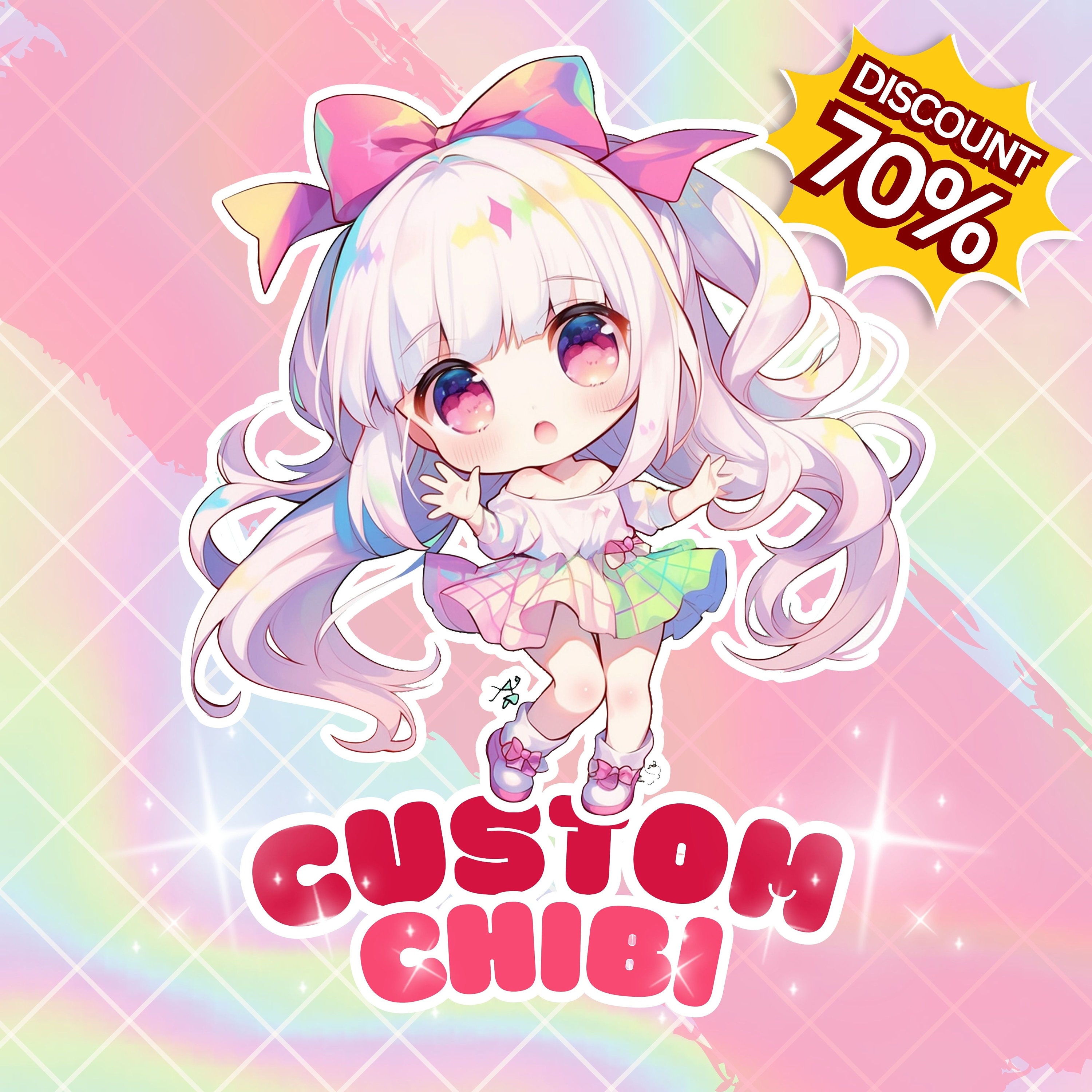 CUSTOM CHIBI ANIME Chibi Character, Custom Chibi Commission, Original ...