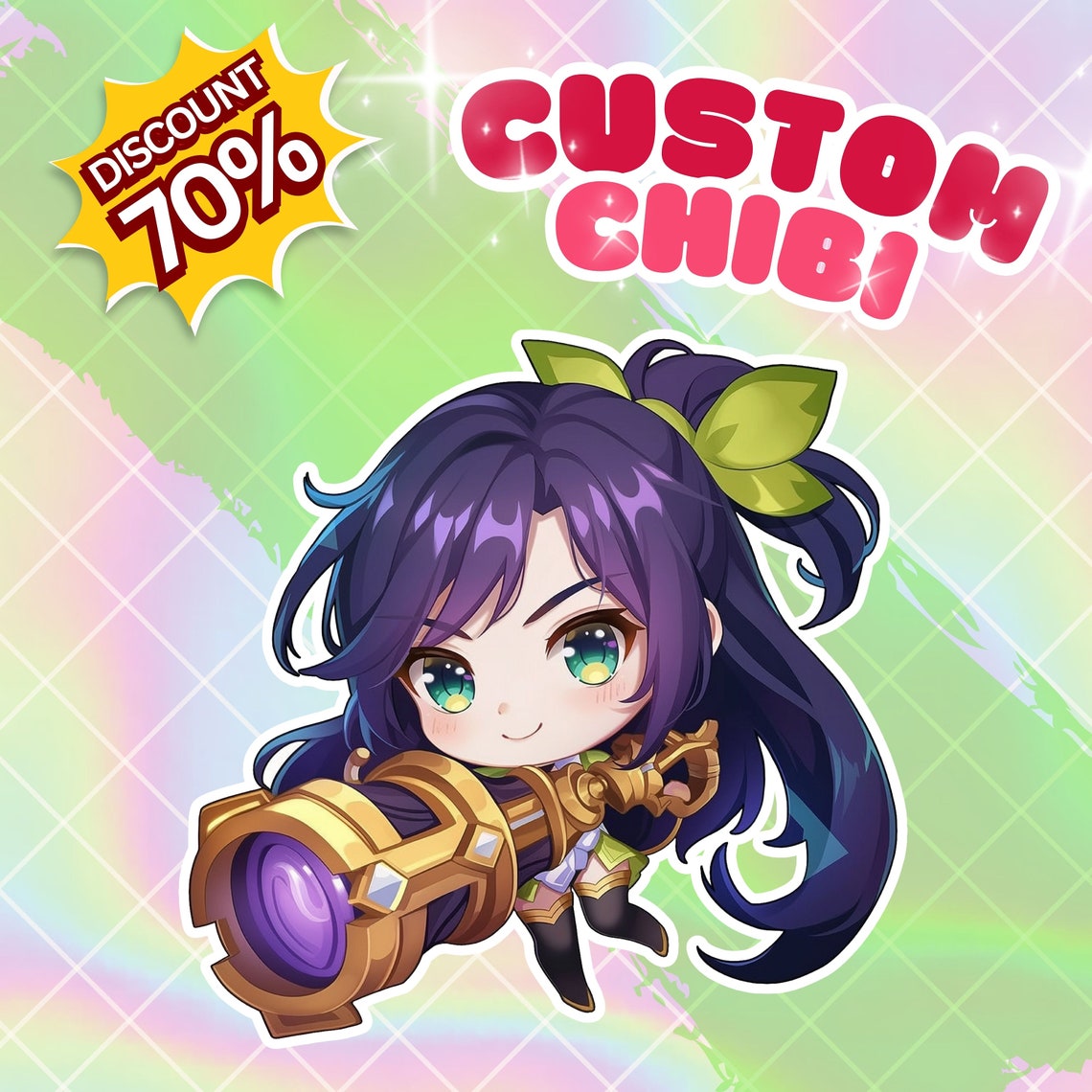 CUSTOM COUPLE CHIBI, Chibi Character, Custom Chibi Commission, Original ...