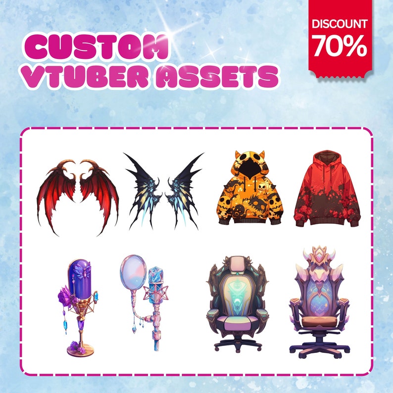 Custom Vtuber Assets, Hand Vtuber Assets, Animated Vtuber Asset, Wing ...