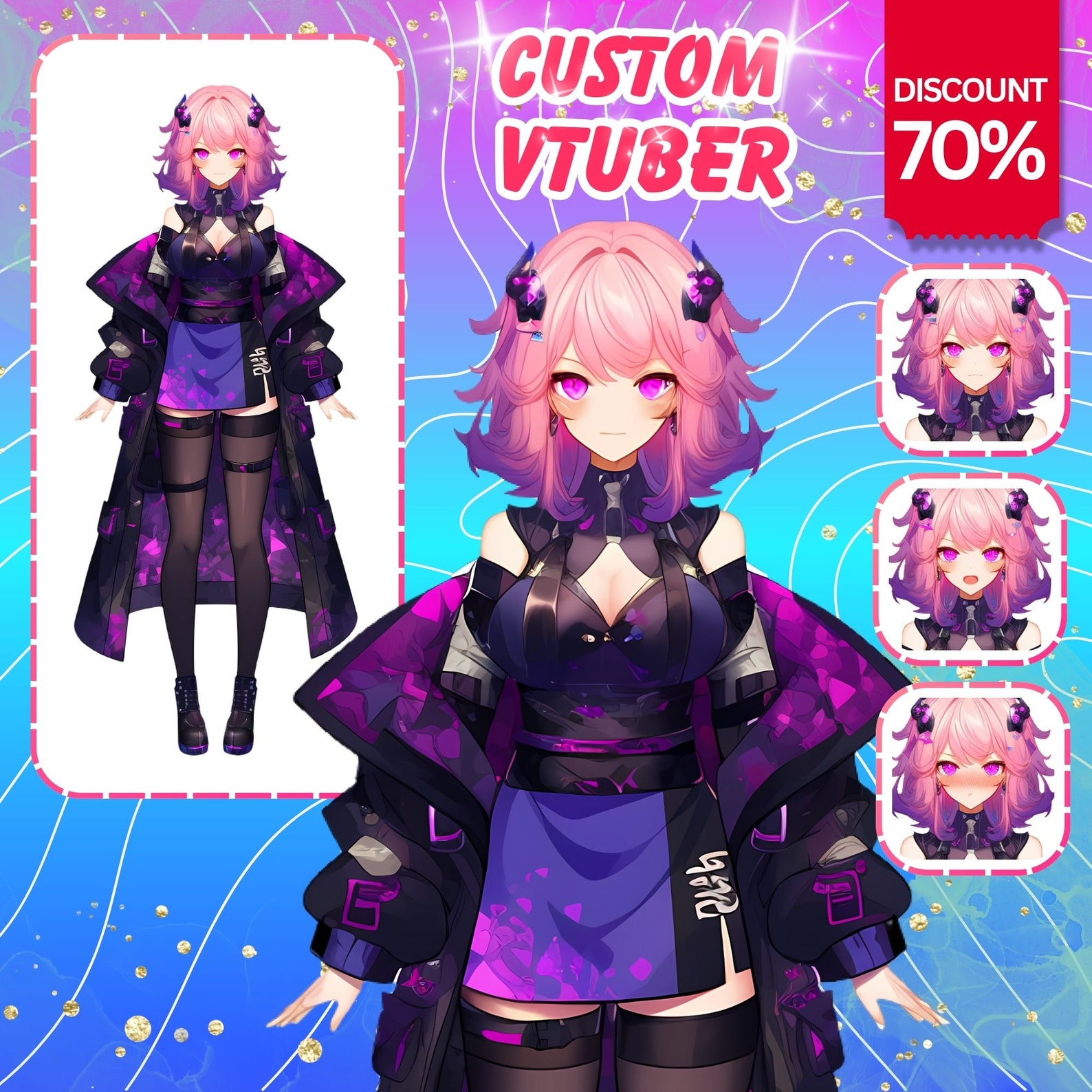 Custom Vtuber, Vtuber Live2d Model, Vtuber Rigging, Vtuber Model, Vtuber Design, Live2d ...