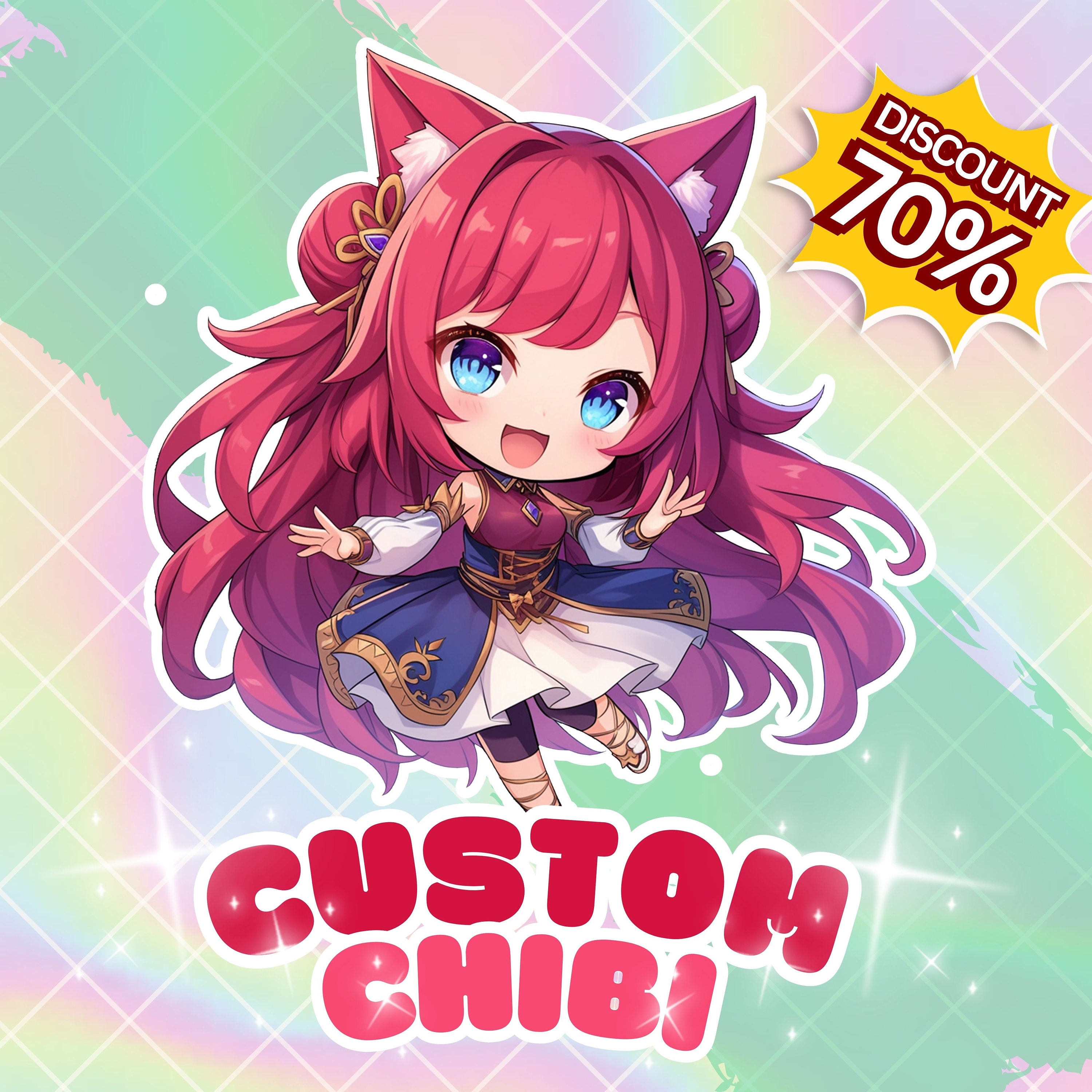 CUSTOM CHIBI ANIME Chibi Character, Custom Chibi Commission, Original ...