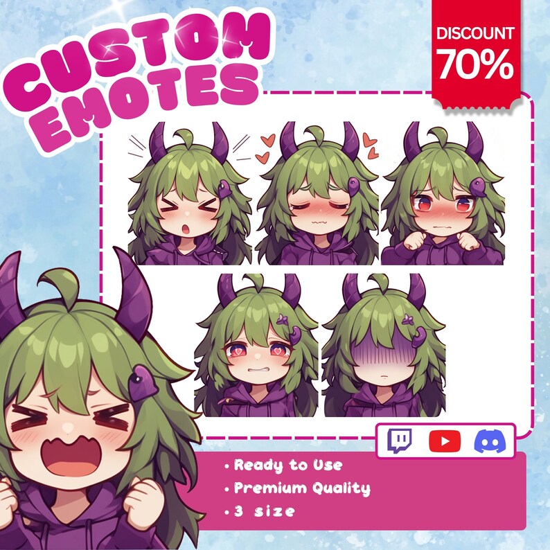 Custom Twitch Emotes, Vtuber Emotes, Animated Emotes, Kick Emotes, Sub ...