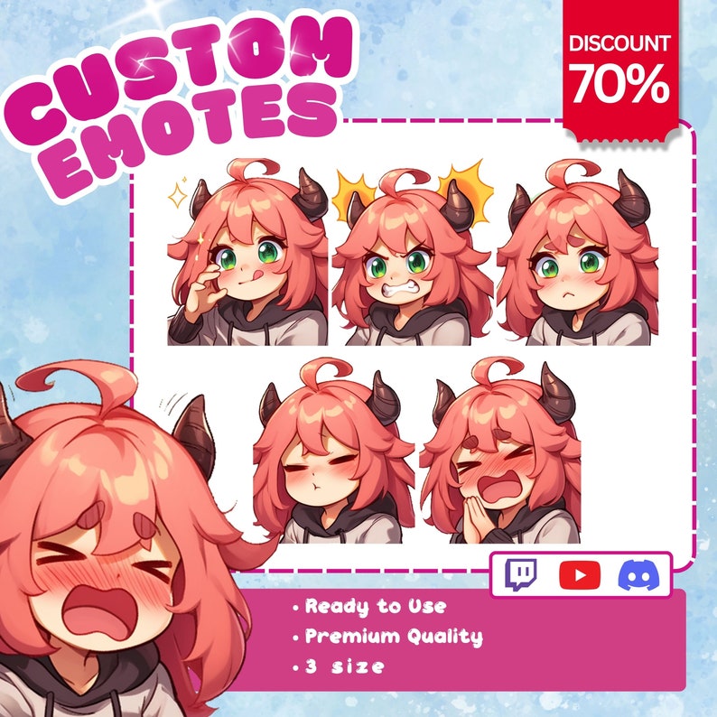 Custom Twitch Emotes, Vtuber Emotes, Animated Emotes, Kick Emotes, Sub ...