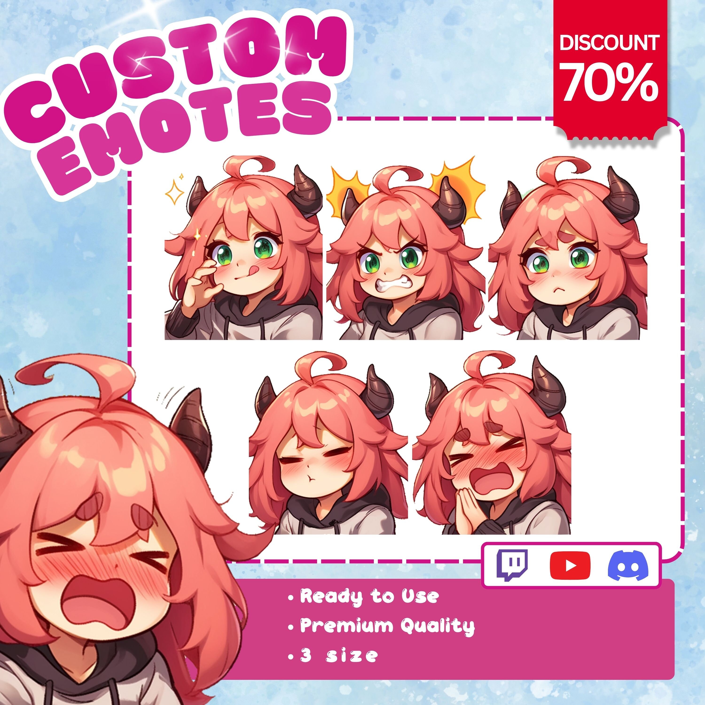 Custom Twitch Emotes, Vtuber Emotes, Animated Emotes, Kick Emotes, Sub ...