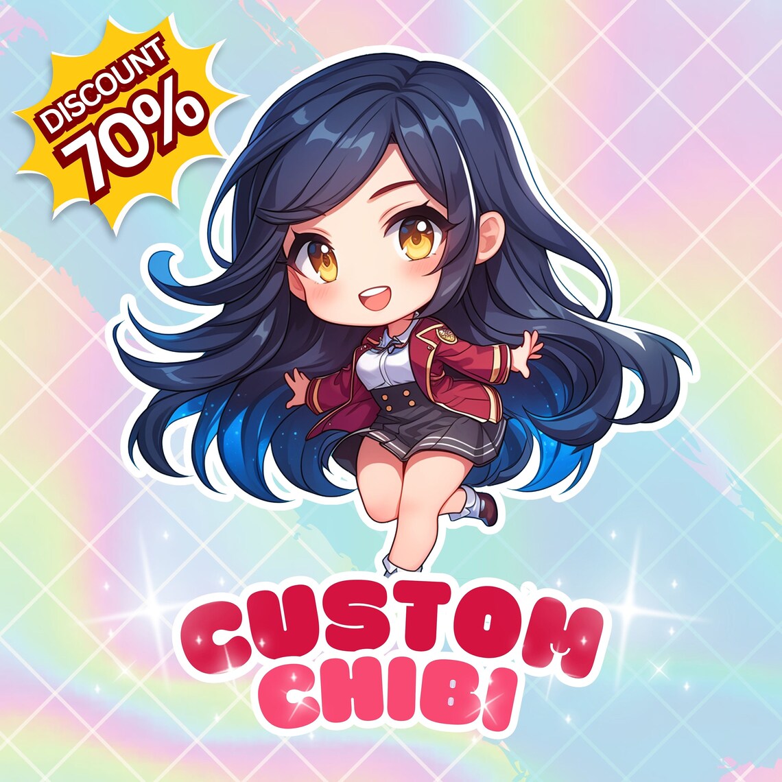 CUSTOM CHIBI ANIME Chibi Character, Custom Chibi Commission, Original ...