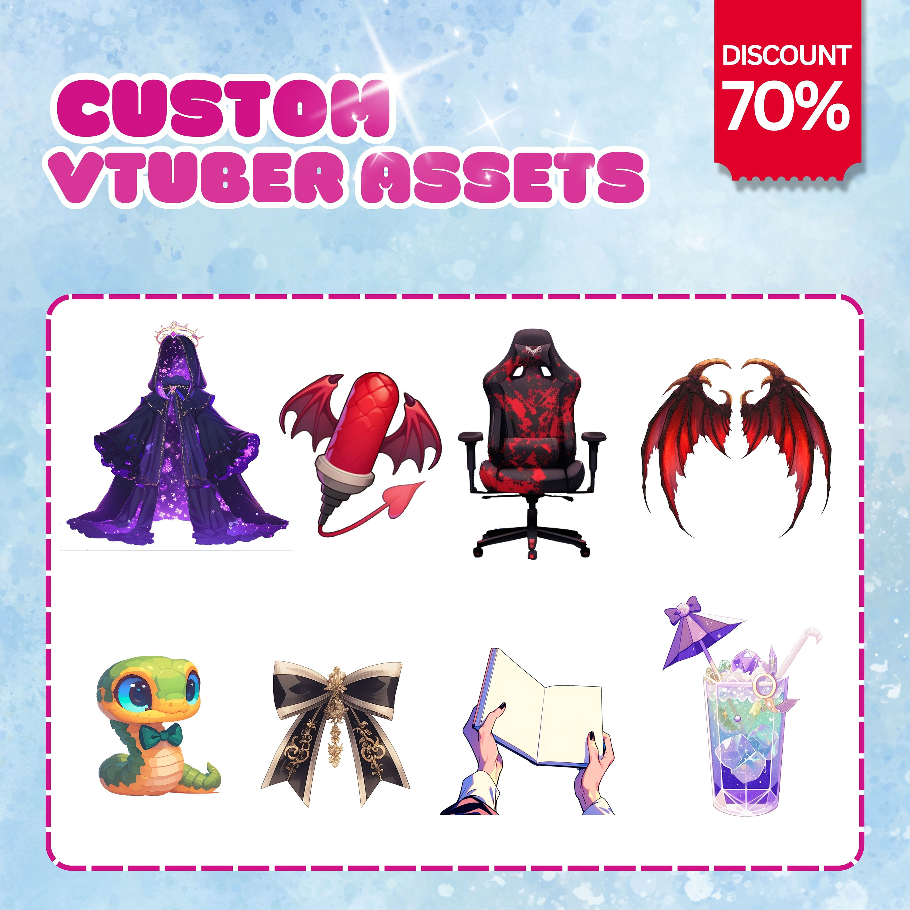 Custom Vtuber Assets, Hand Vtuber Assets, Animated Vtuber Asset, Wing ...