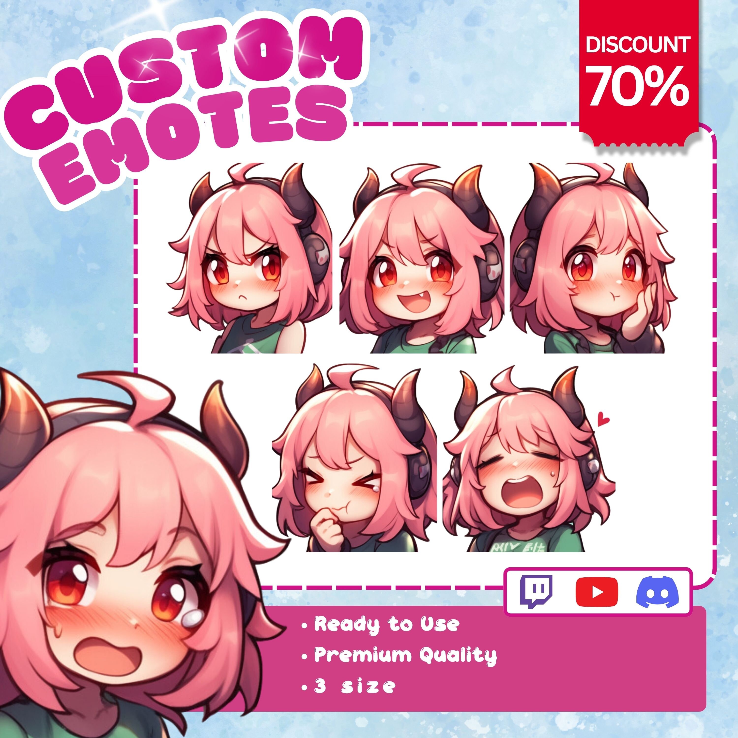 Custom Twitch Emotes, Vtuber Emotes, Animated Emotes, Kick Emotes, Sub ...