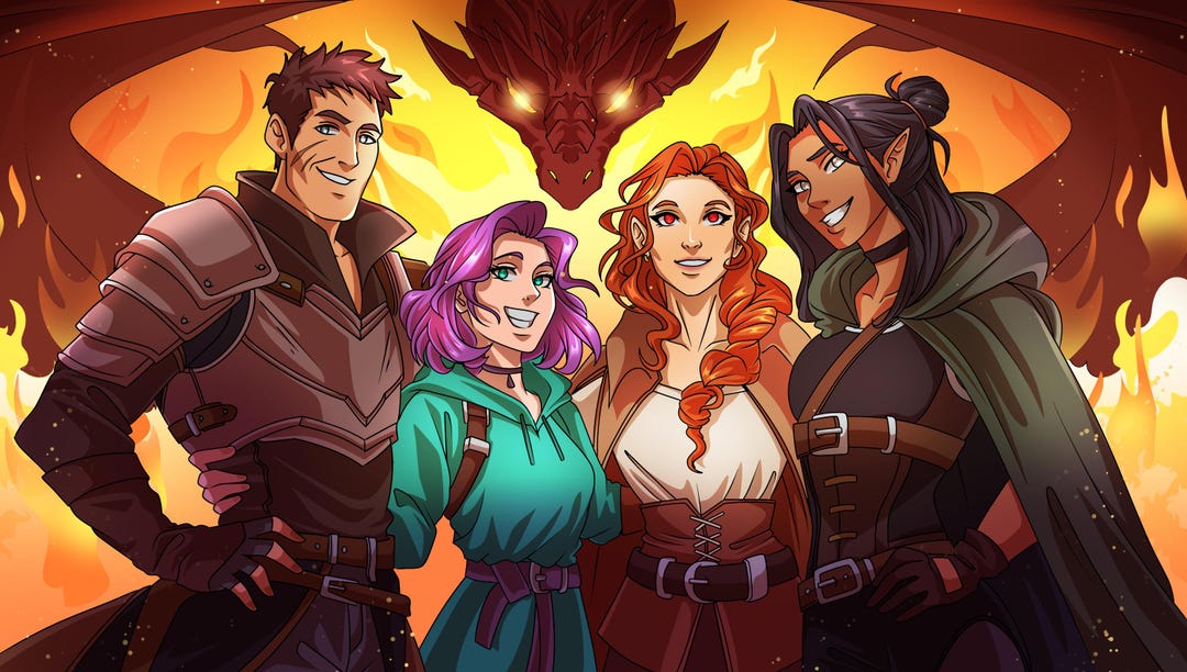 DND Party Custom Art Commission, Group Portrait, Dnd Commission ...