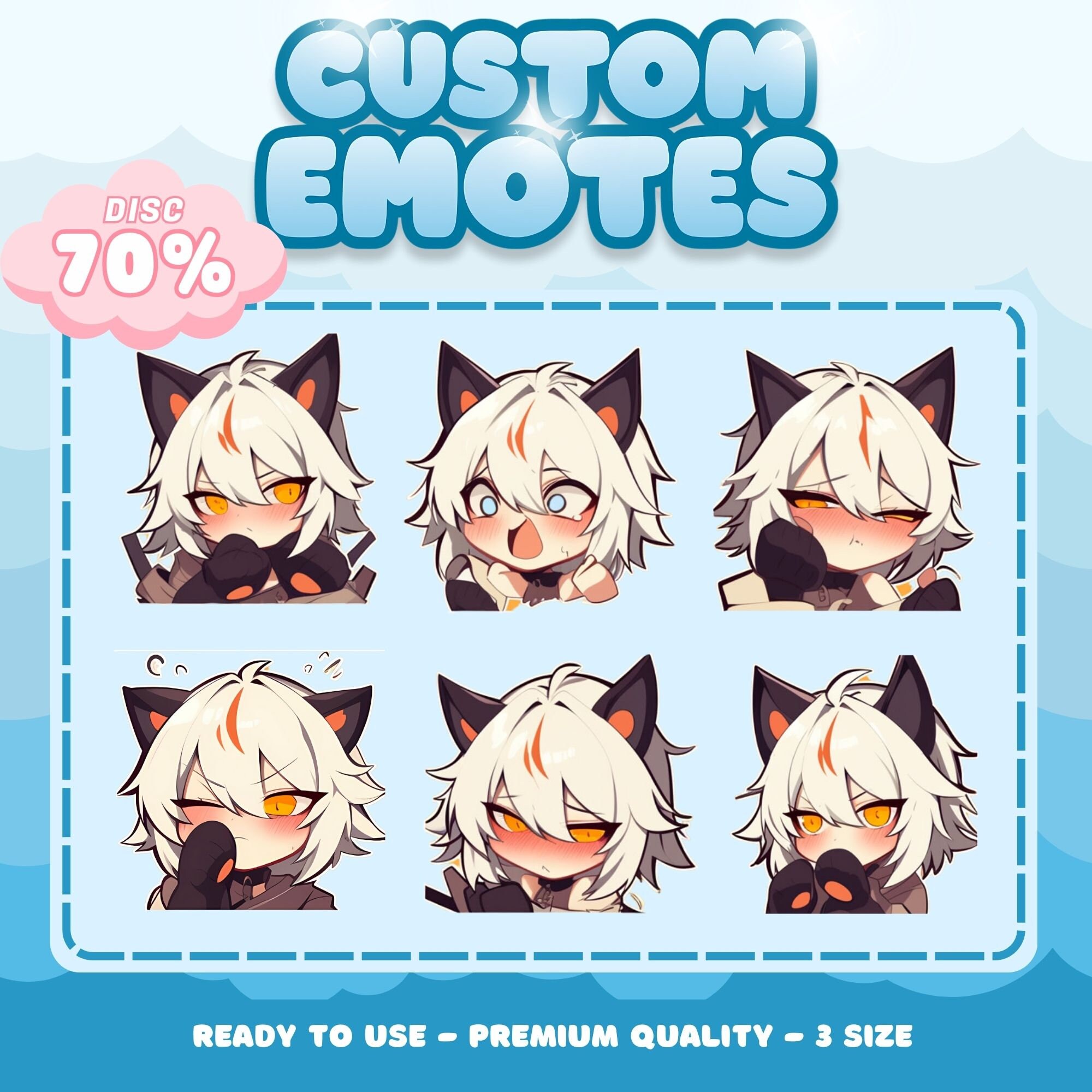 Custom Premium Twitch Emotes Cute Chibi Anime Style Twitch Emotes ...