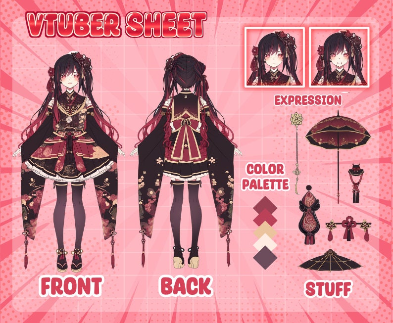 Custom Character Reference Sheet for Your Avatar Vtuber Reference Sheet ...