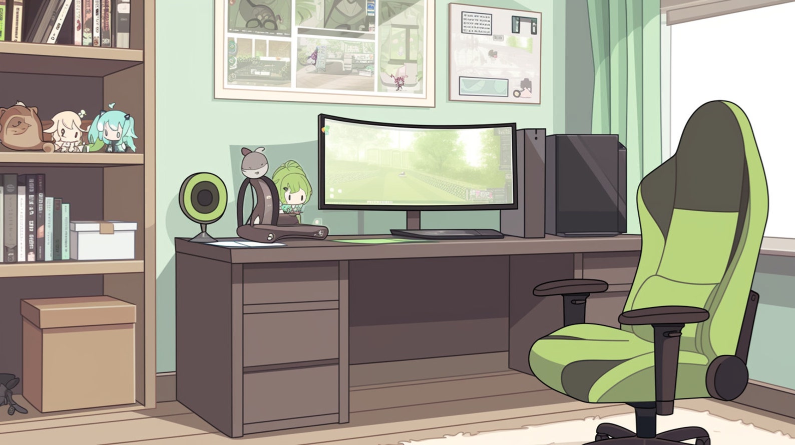 Custom Vtuber Background | Twitch Overlay, Aesthetic Room Background ...