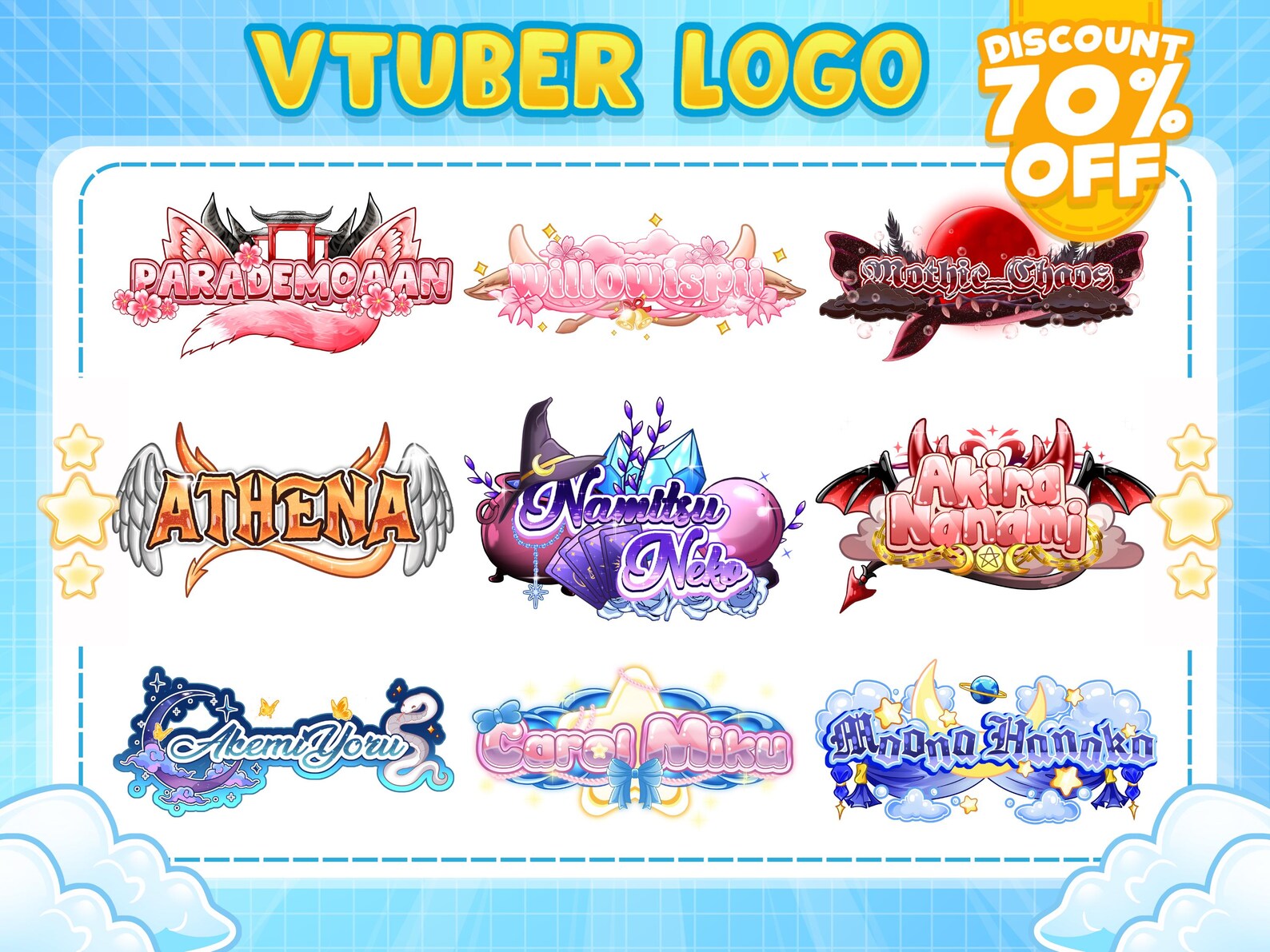 Custom Vtuber Logo Kawaii, Youtube That Perfectly Represents Your ...