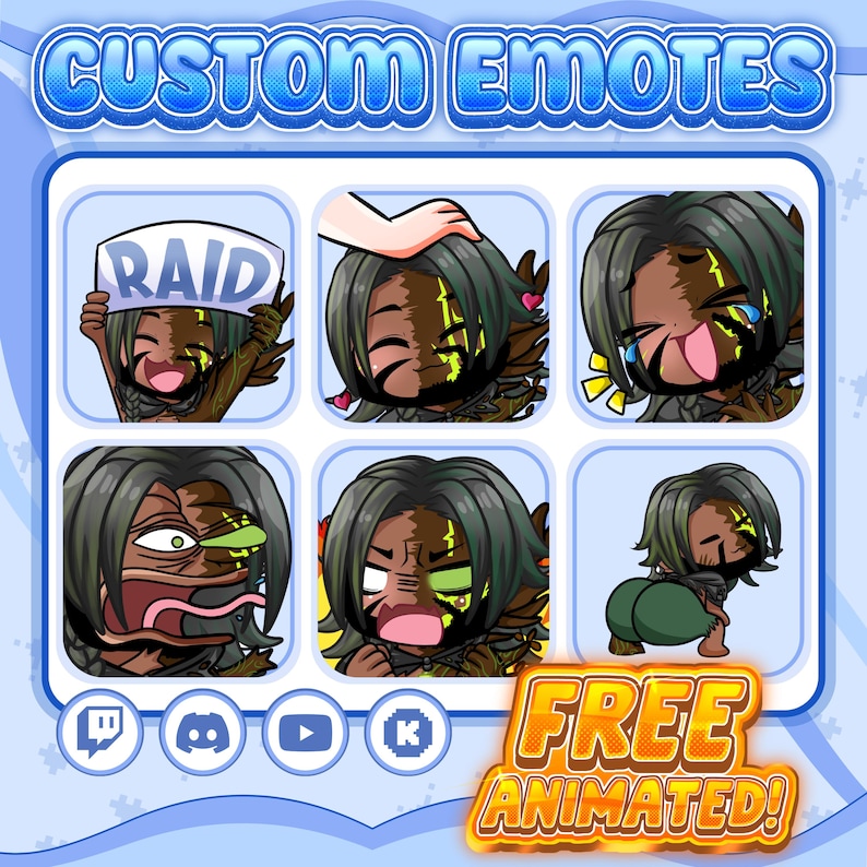 Custom Twitch Emotes | Animated Emotes | Vtuber Emotes | YCH | Animal ...